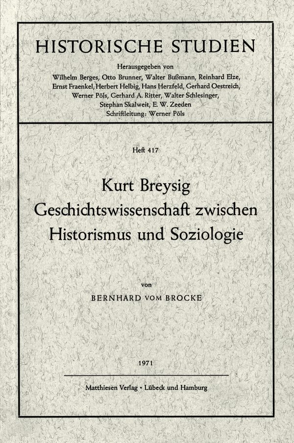 vom Brocke, Bernhard: Kurt Breysig -Brocke, Kurt Breysig ...